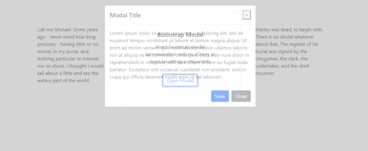 Bootstrap Modal Dialog in React without JQuery – Code Buckets
